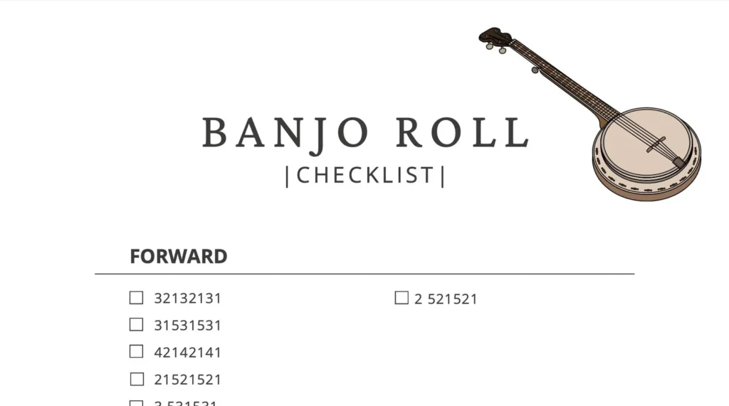 Beginner Banjo Roll CHECKLIST